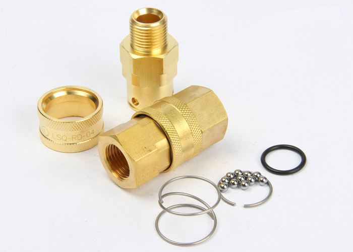 1/8"-1/2" High Flow Hydraulic Couplings Brass / SS304 For Dye Transfer ...