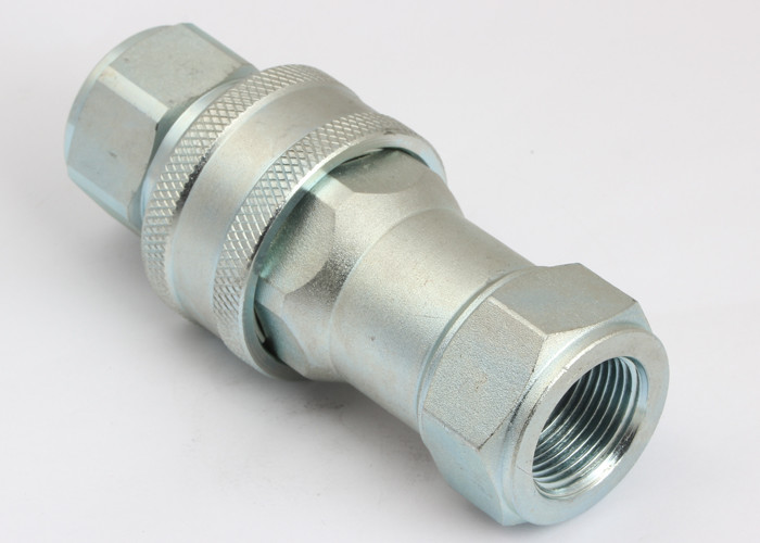 ISO A Hydraulic Quick Connect Couplings , Chrome Three Flat Face ...