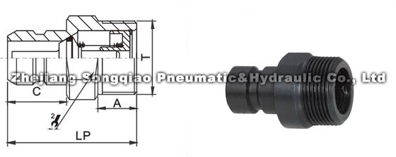 Single Handed Operation Hydraulic Connectors Fittings Black Q/ZB275-77 Metric Thread