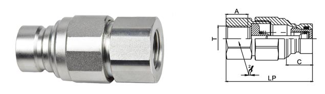 ISO 16028 Flush Face Hydraulic Quick Couplers , LSQ-FFY Flat Face Quick Couplers