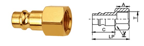 European Type Parker Quick Disconnect Couplings Pneumatic In Brass LSQ-DG